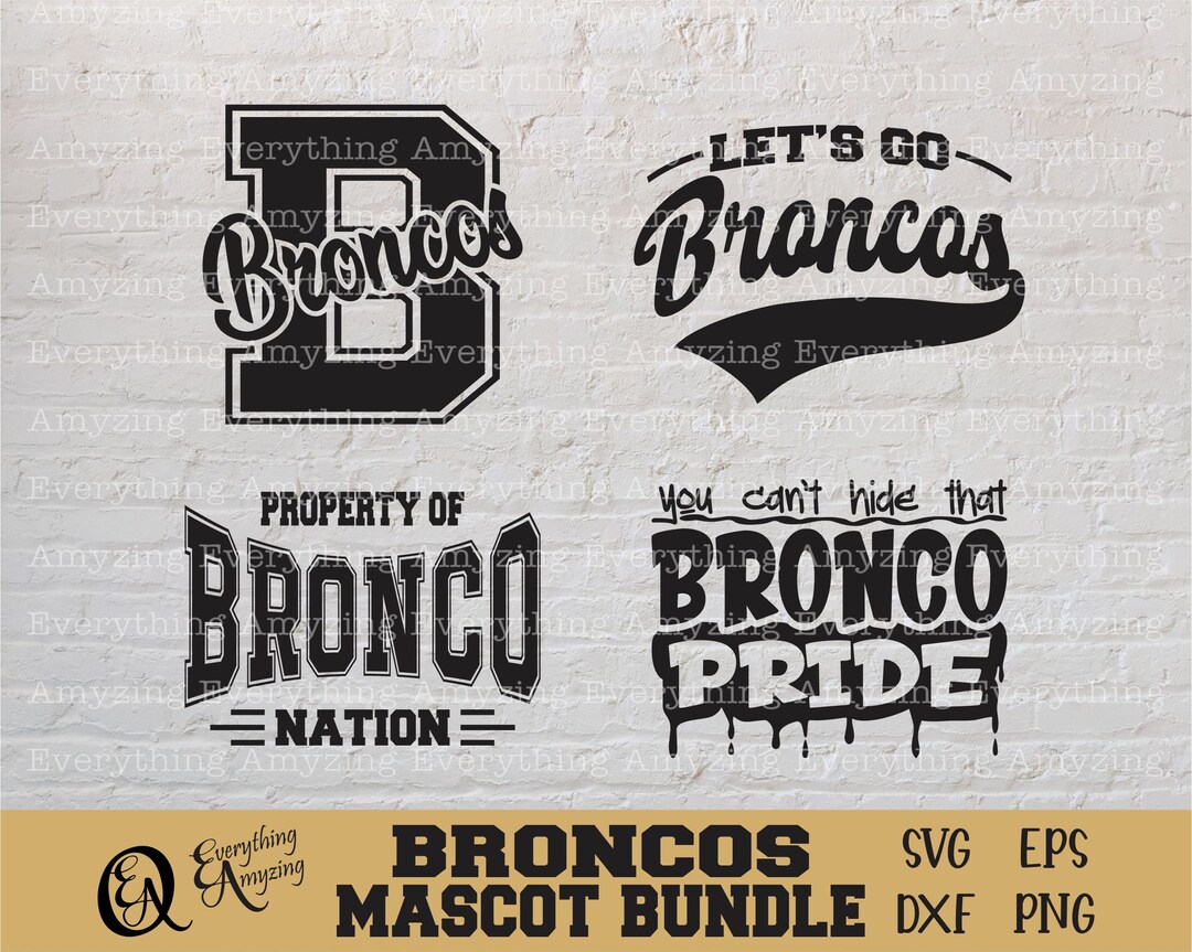 Broncos Mascot Bundle Svg, Broncos School Spirit Svg, Broncos ...