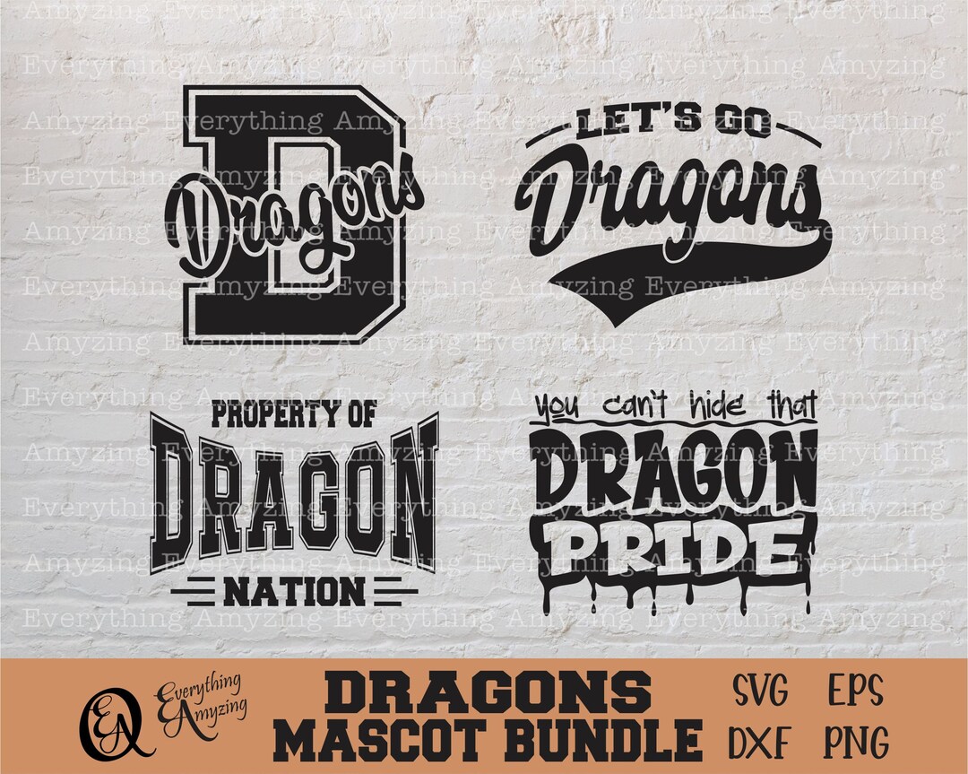 Dragons Mascot Bundle Svg, Dragons School Spirit Svg, Dragons ...