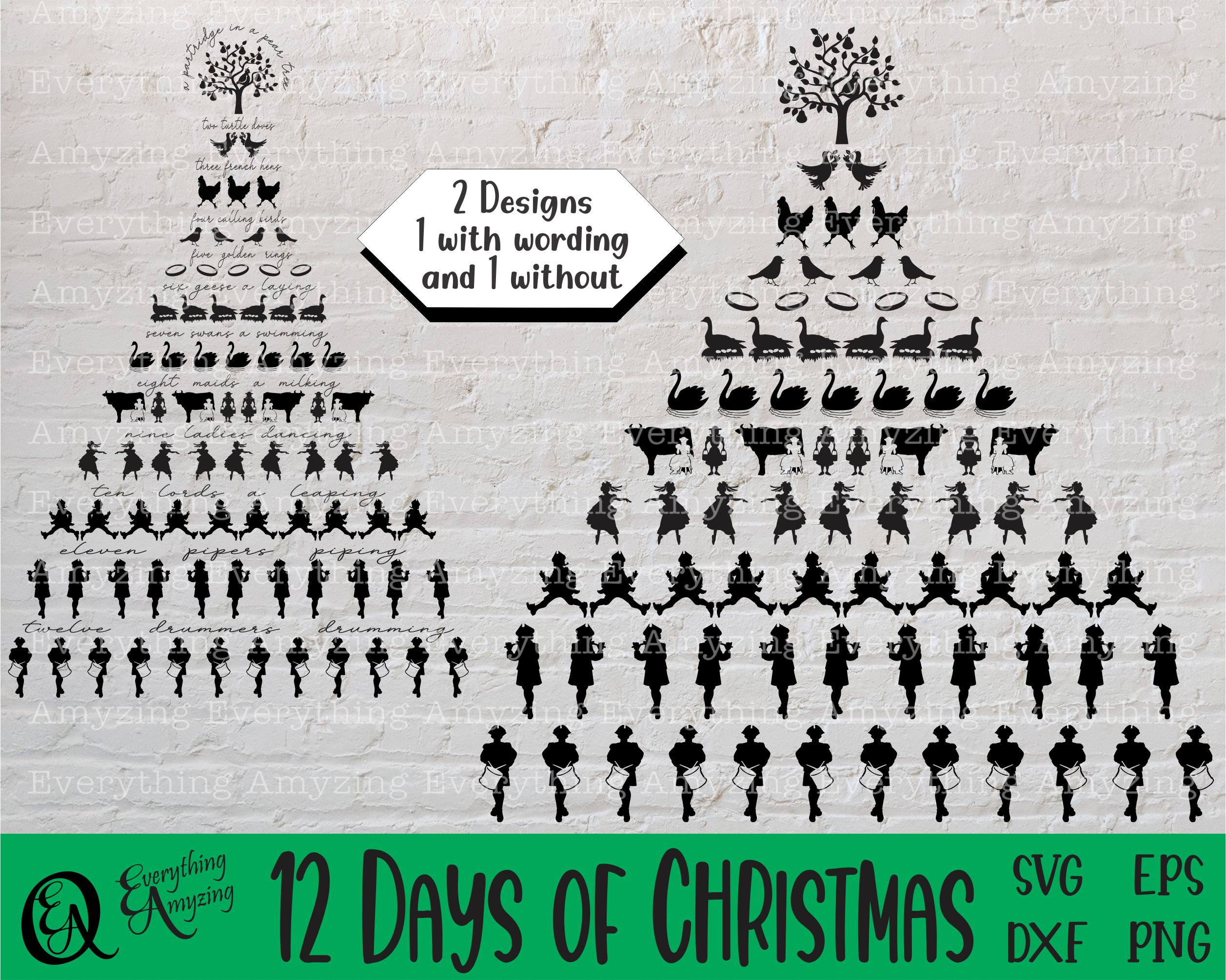 12 Days of Christmas Svg Tree Twelve Days of Christmas Svg - Etsy Australia