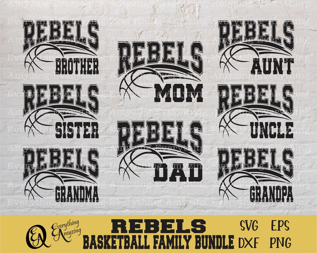 Rebels Basketball Family Bundle Svg, Basketball Dad Svg, Rebel Mom Svg ...