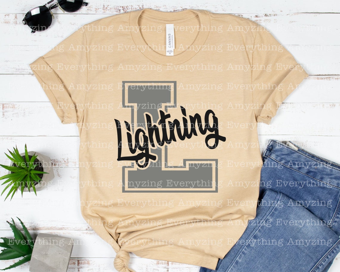 Lightning Mascot Bundle Svg, Lightning School Spirit Svg, Lightning ...
