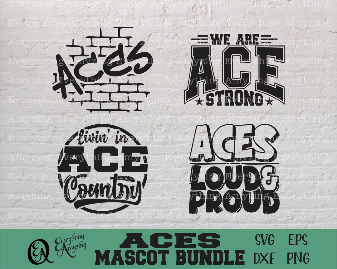 Aces Mascot Bundle Svg, Aces School Spirit Svg, Aces Cheerleading Svg ...
