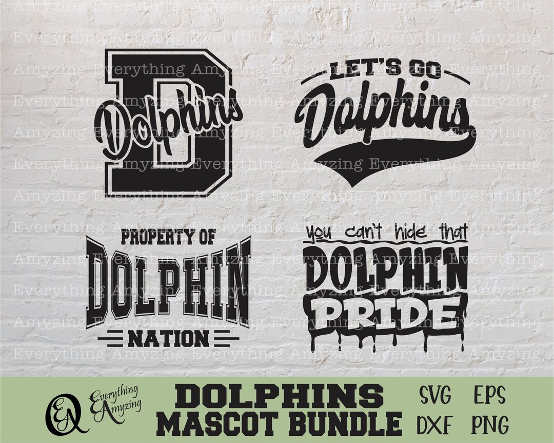 Dolphins Mascot Bundle Svg, Dolphins School Spirit Svg, Dolphin ...
