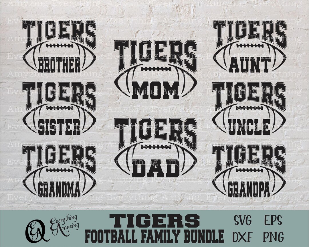 Tigers Football Family Bundle Svg, Football Dad Svg, Tigers Mom Svg ...
