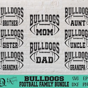 Bulldogs Football Family Bundle Svg, Football Dad Svg, Bulldog Mom Svg ...