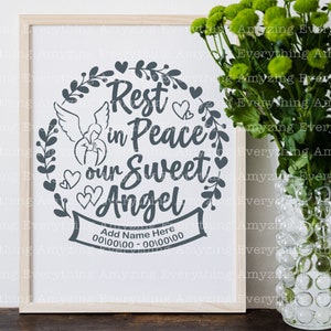 Rest in Peace Our Sweet Angel Svg, Memorial Svg, Cardinal Svg, in ...