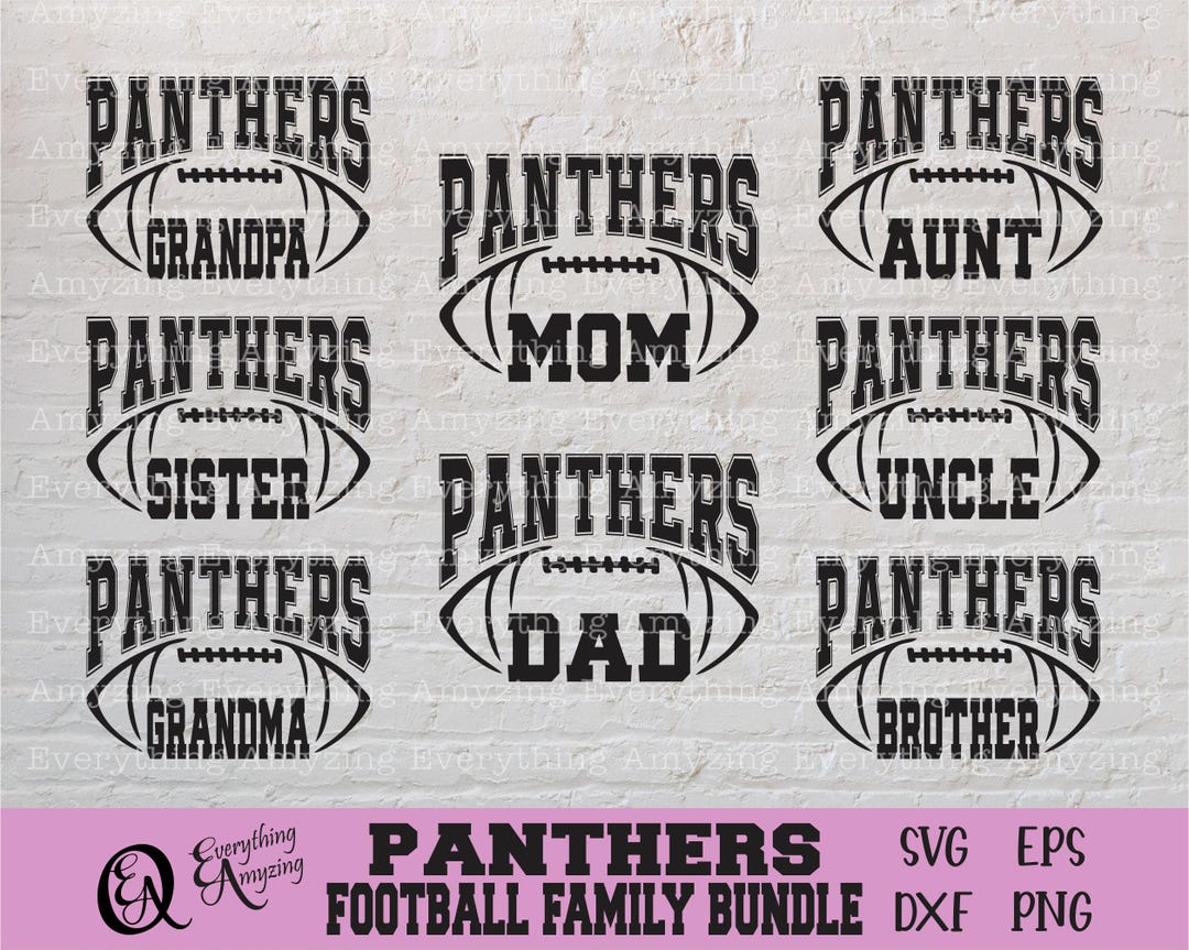 Panthers Football Family Bundle Svg, Football Dad Svg, Panther Mom Svg ...
