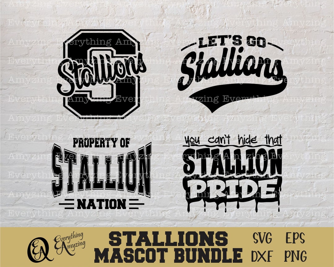 Stallions Mascot Bundle Svg, Stallions School Spirit Svg, Stallions ...