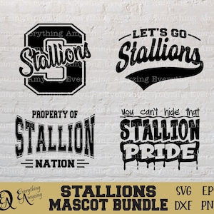 Stallions Mascot Bundle Svg, Stallions School Spirit Svg, Stallions ...