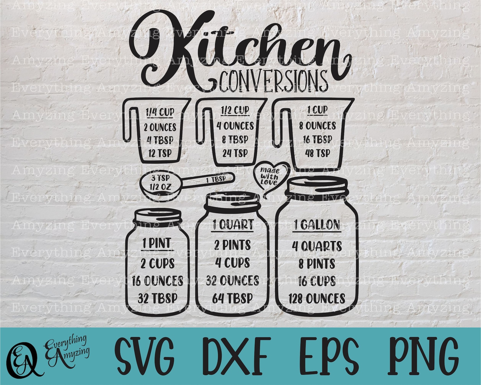 Kitchen Conversion Svg Baking Svg Cooking Svg Kitchen Svg - Etsy