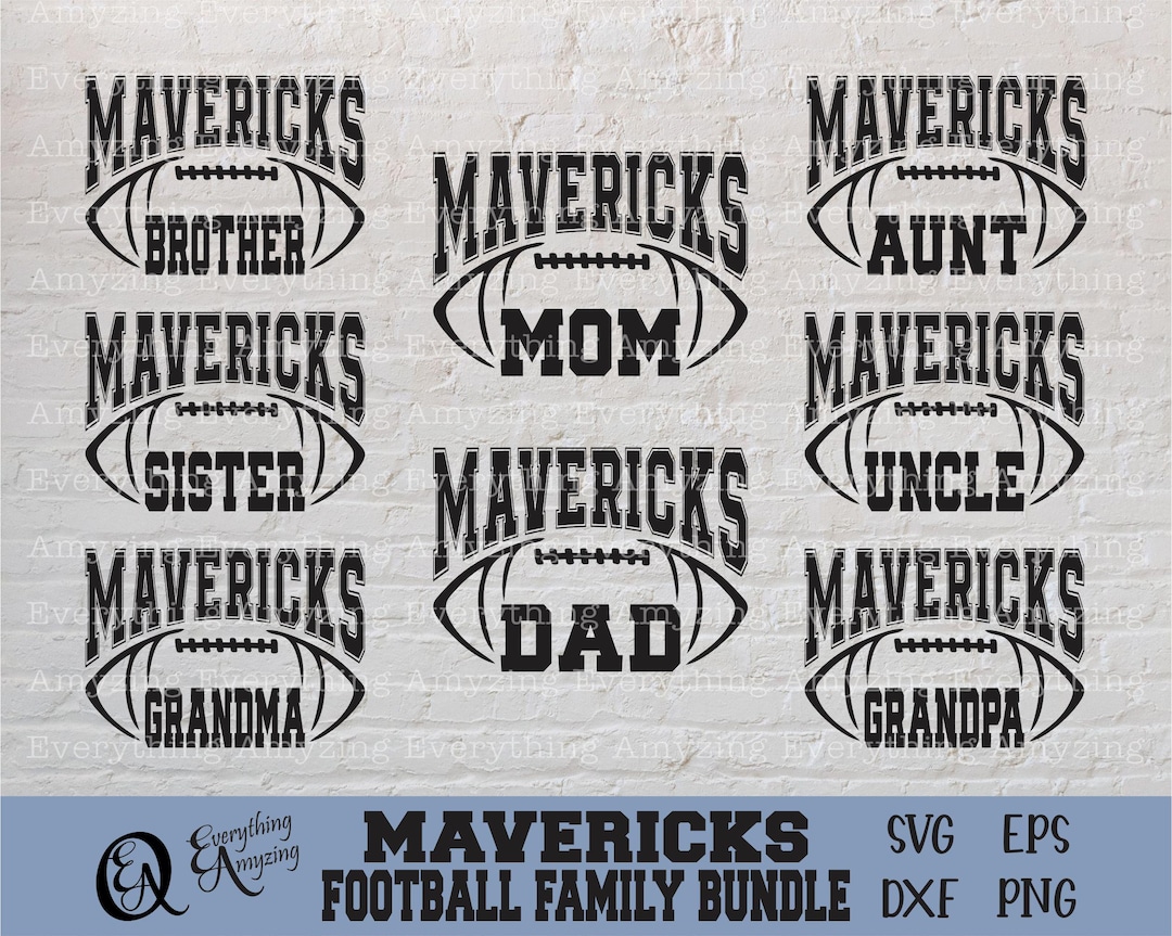 Mavericks Football Family Bundle Svg, Football Dad Svg, Mavericks Mom ...