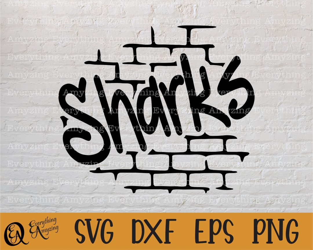 Sharks Graffiti Svg, Sharks Mascot Svg, Sharks School Spirit Svg, High ...