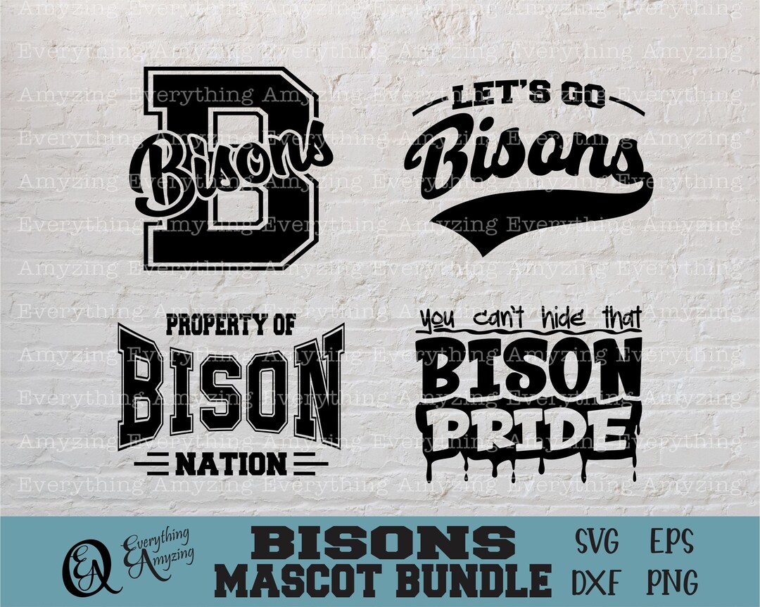 Bison Mascot Bundle Svg, Bisons School Spirit Svg, Bison Cheerleading ...