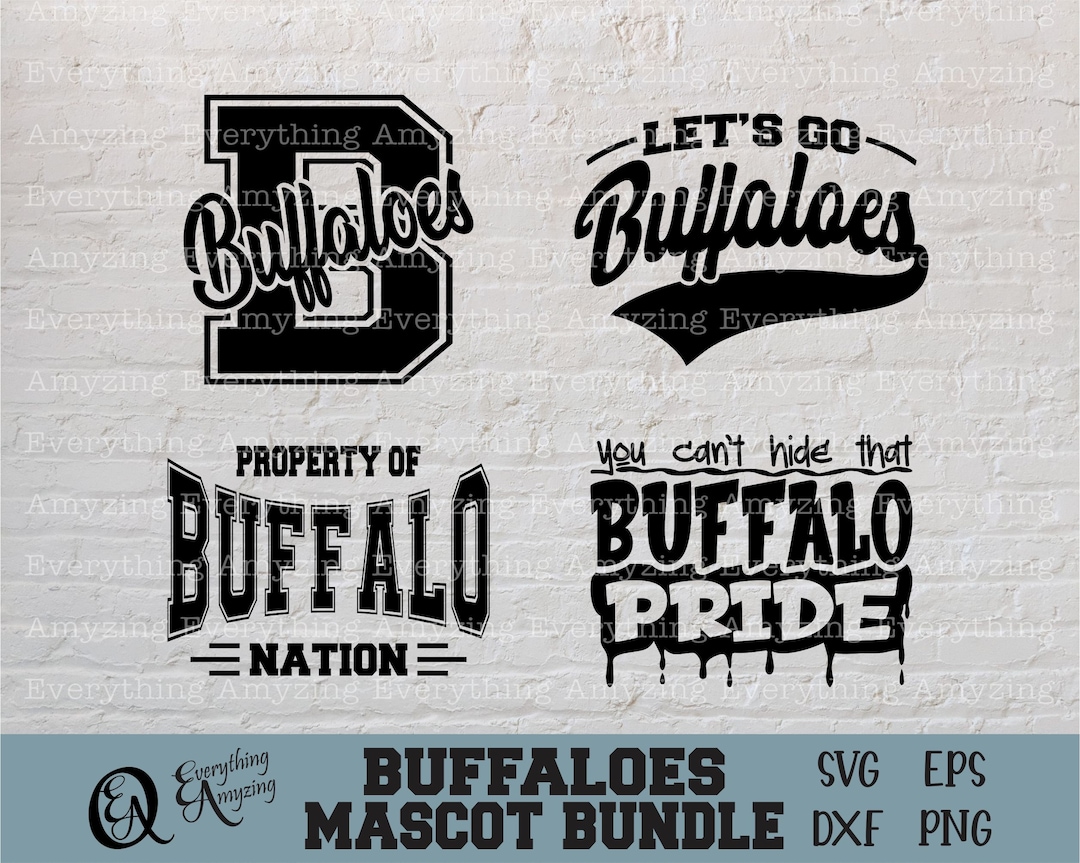 Buffaloes Mascot Bundle Svg, Buffaloes School Spirit Svg, Buffalo ...