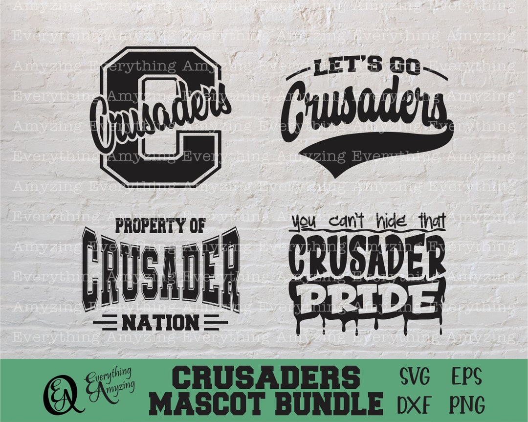 Crusaders Mascot Bundle Svg, Crusaders School Spirit Svg, Crusaders ...