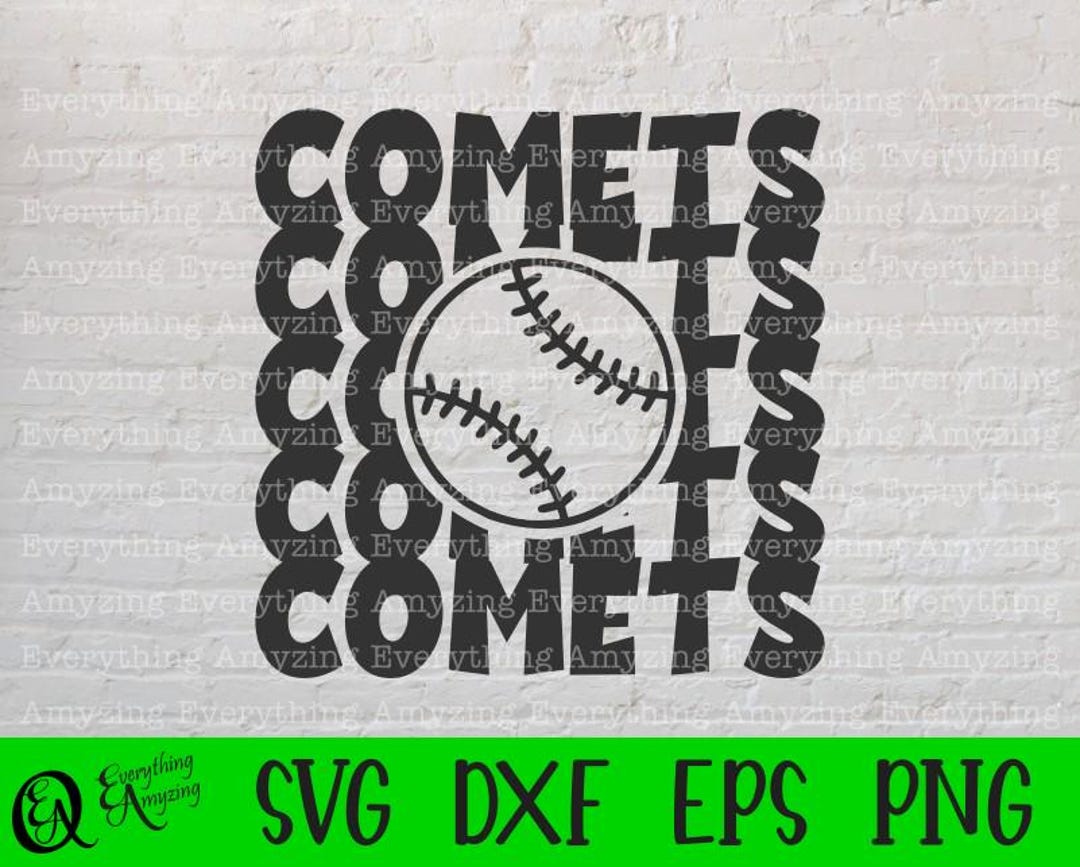 Comets Baseball Svg, Comets Mascot Svg, Comets School Baseball, Comets ...