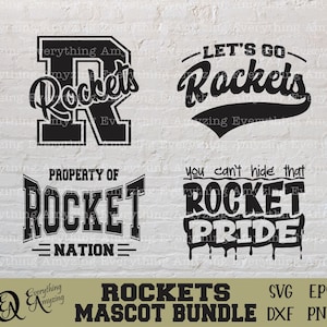 Rockets Mascot Bundle Svg, Rockets School Spirit Svg, Rockets ...