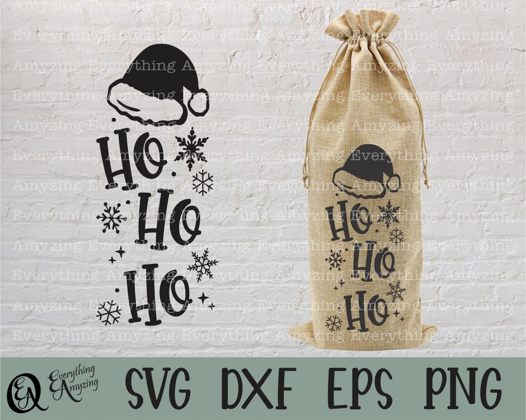 Ho Ho Ho Wine Bag Svg, Christmas Wine Bag Svg, Holiday Wine Bag Svg ...