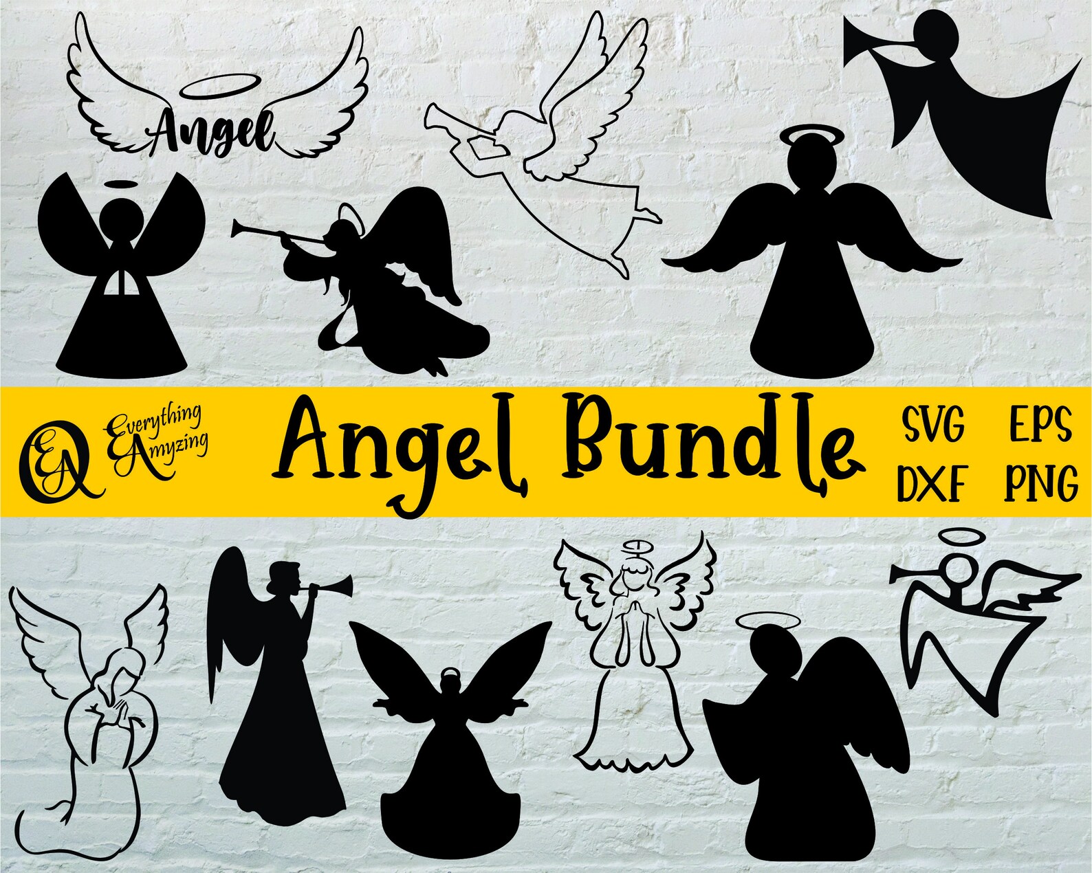 Angel SVG Bundle Angel Svg Angel Decal Angel Sticker Angel | Etsy