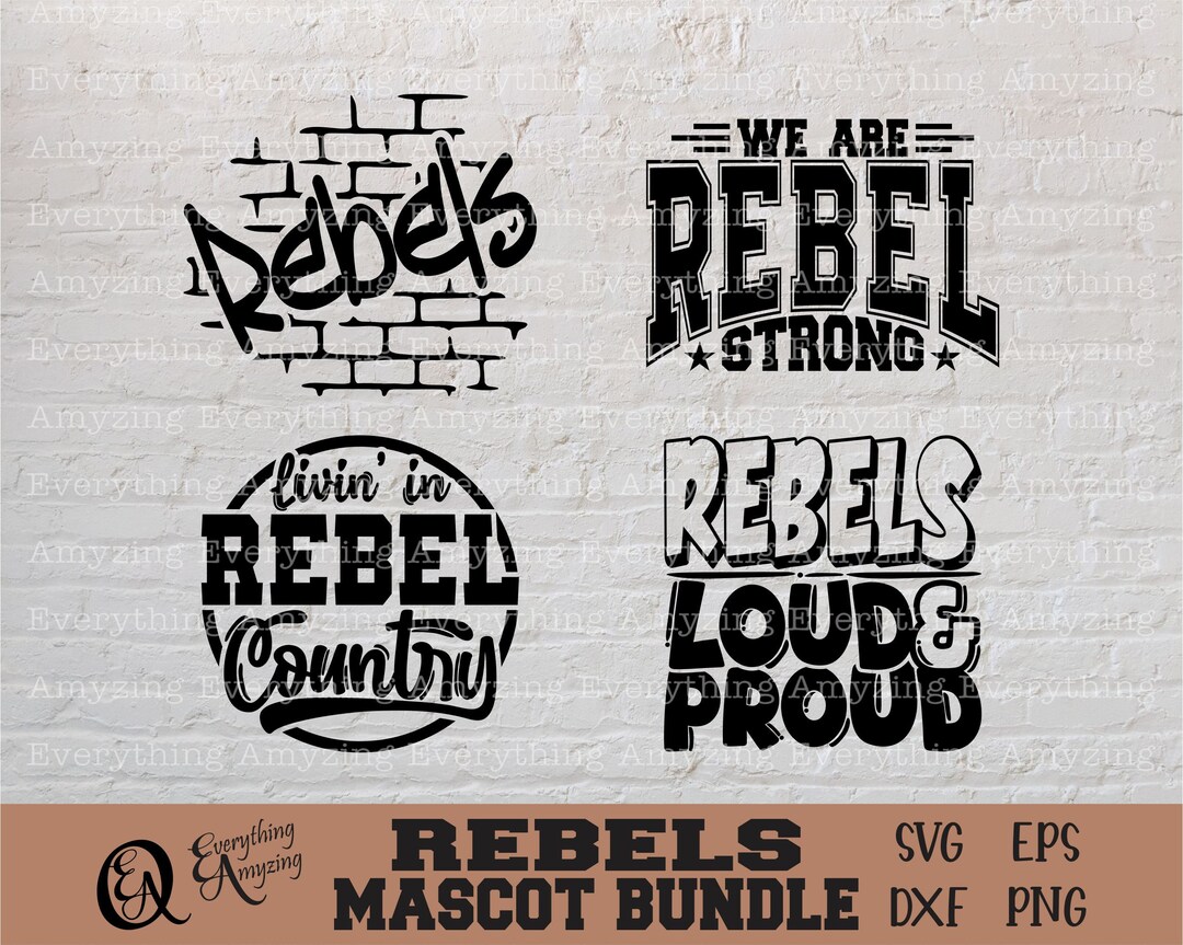 Rebels Mascot Bundle Svg, Rebels School Spirit Svg, Rebels Cheerleading ...