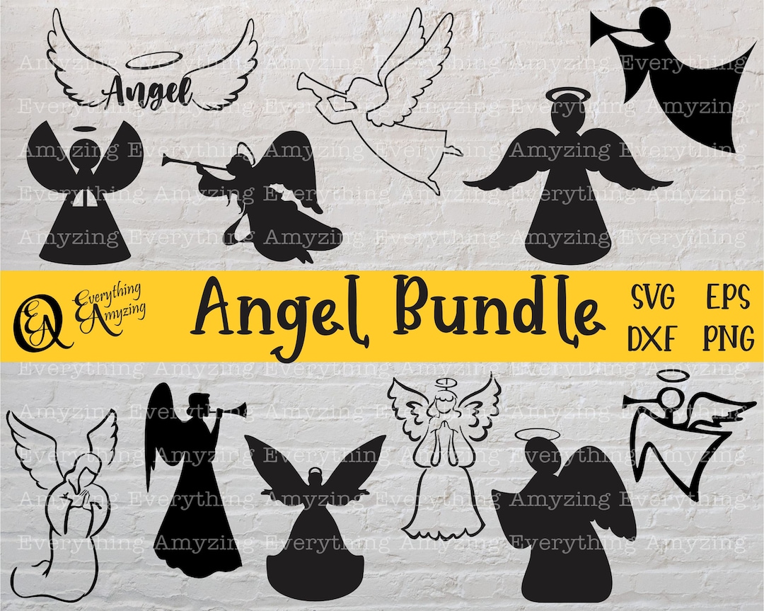 Angel SVG Bundle, Angel Svg, Angel Decal, Angel Sticker, Angel Clipart ...