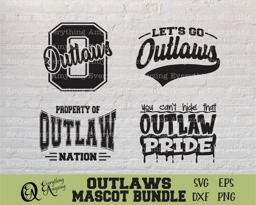 Outlaws Mascot Bundle Svg, Outlaws School Spirit Svg, Outlaws ...