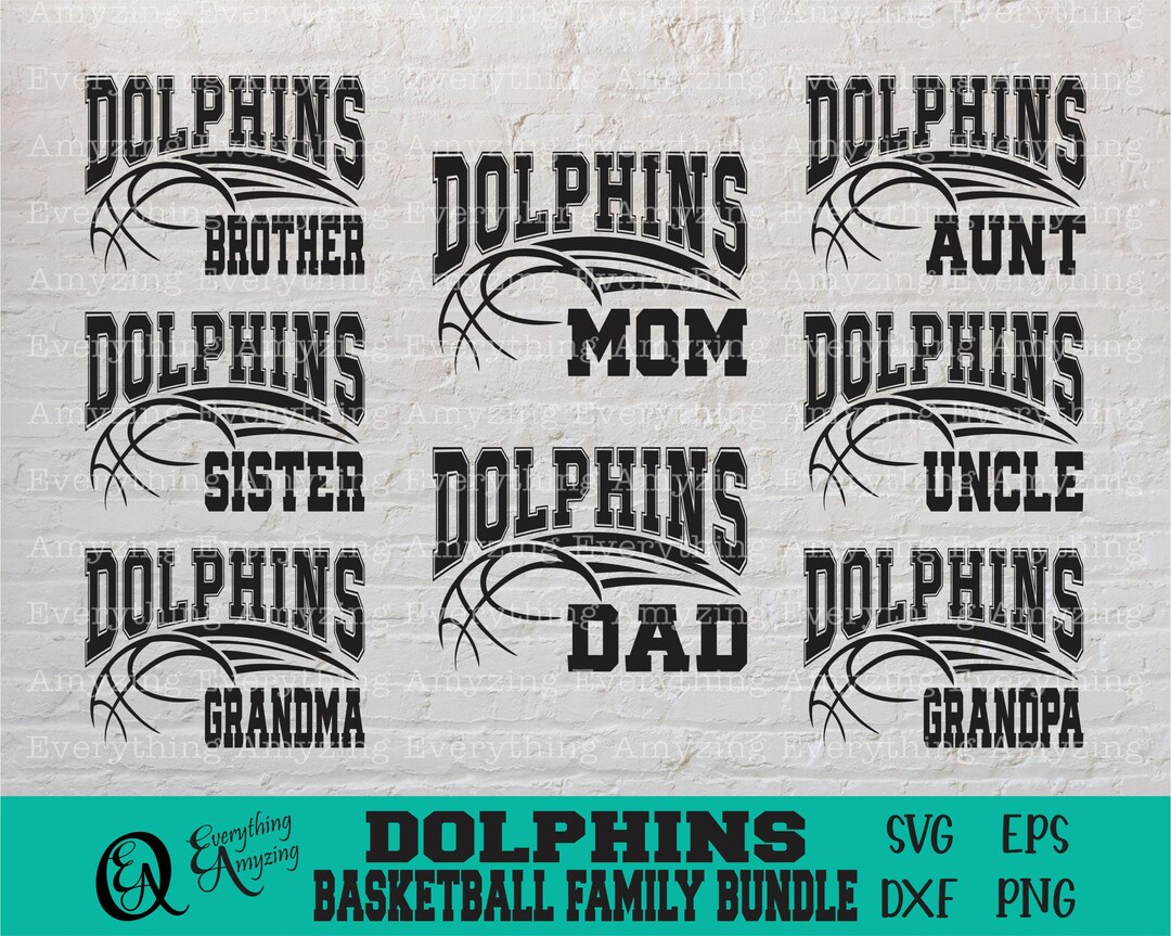 Dolphins Basketball Family Bundle Svg, Basketball Dad Svg, Dolphin Mom ...