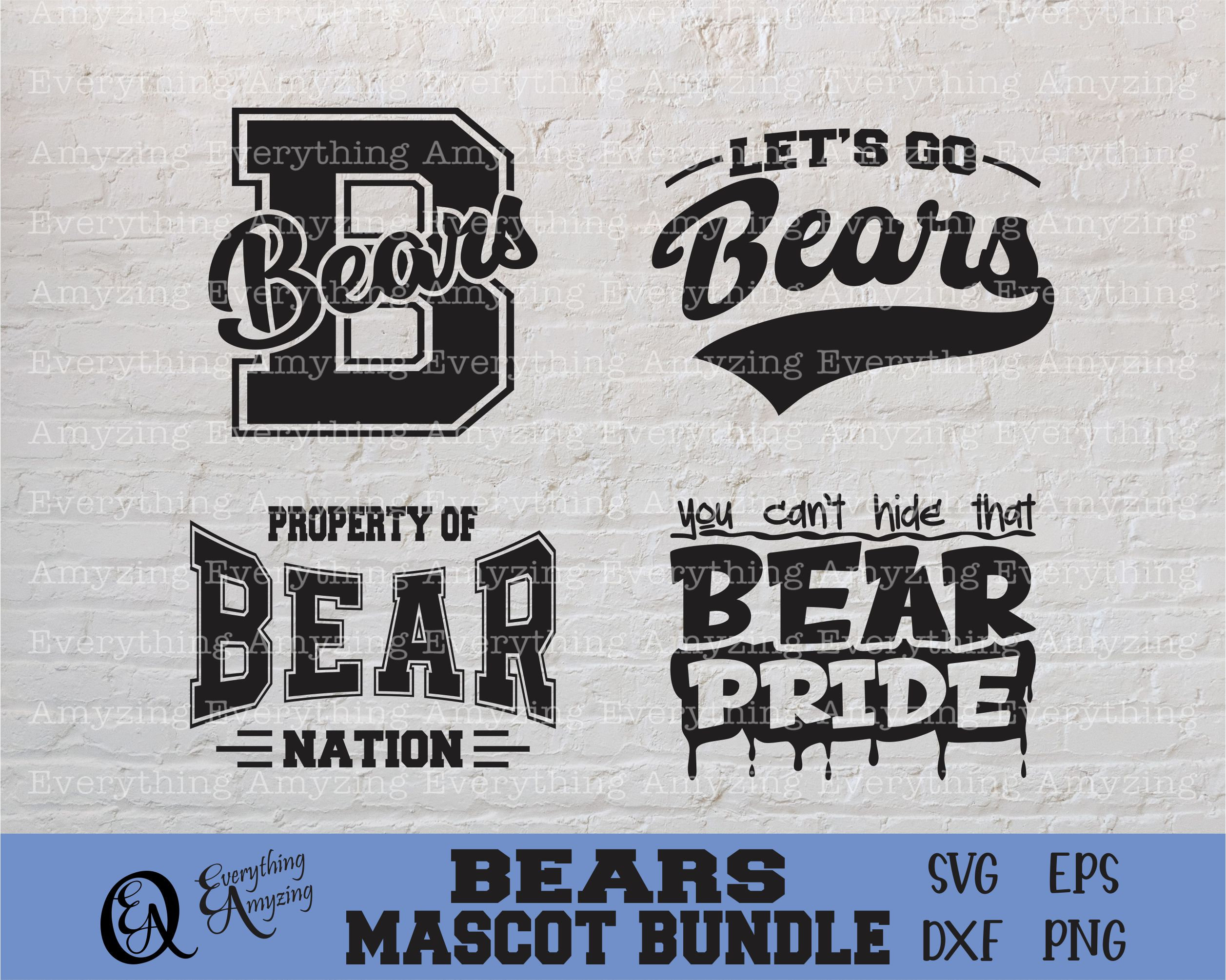 Bears Mascot Bundle Svg, Bear School Mascot Svg, Bears Team Spirit ...