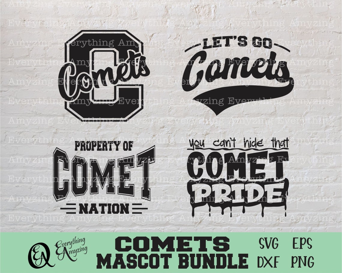 Comets Mascot Bundle Svg, Comets School Spirit Svg, Comets Cheerleading ...