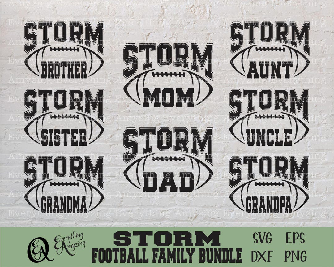 Storm Football Family Bundle Svg, Football Dad Svg, Storm Mom Svg ...