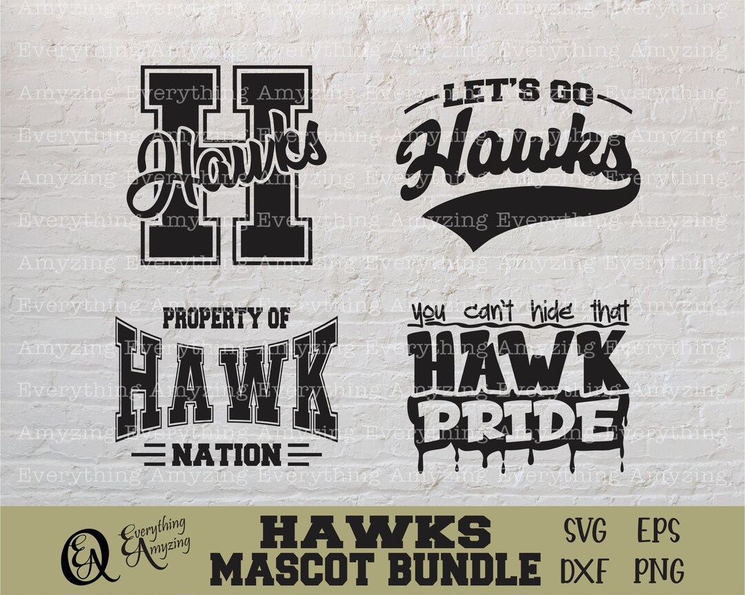 Hawks Mascot Bundle Svg, Hawks School Spirit Svg, Hawks Cheerleading ...