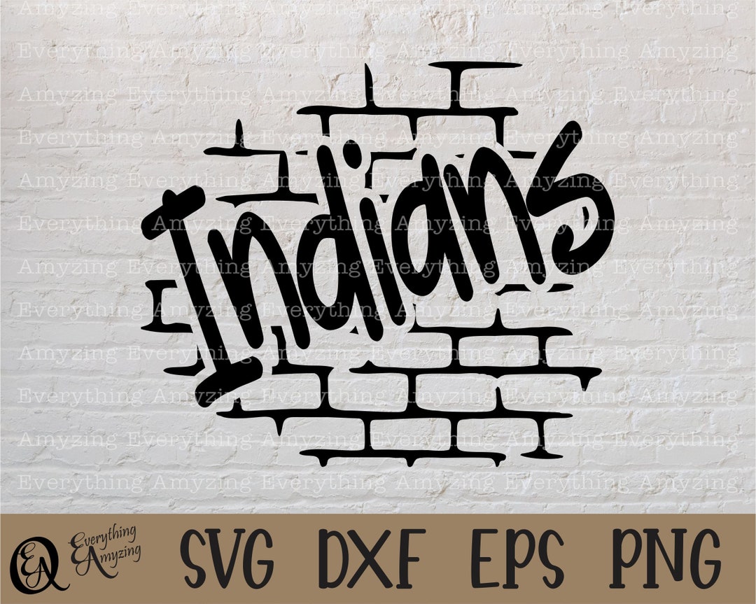 Indians Graffiti Svg, Indians Mascot Svg, Indian School Spirit Svg ...