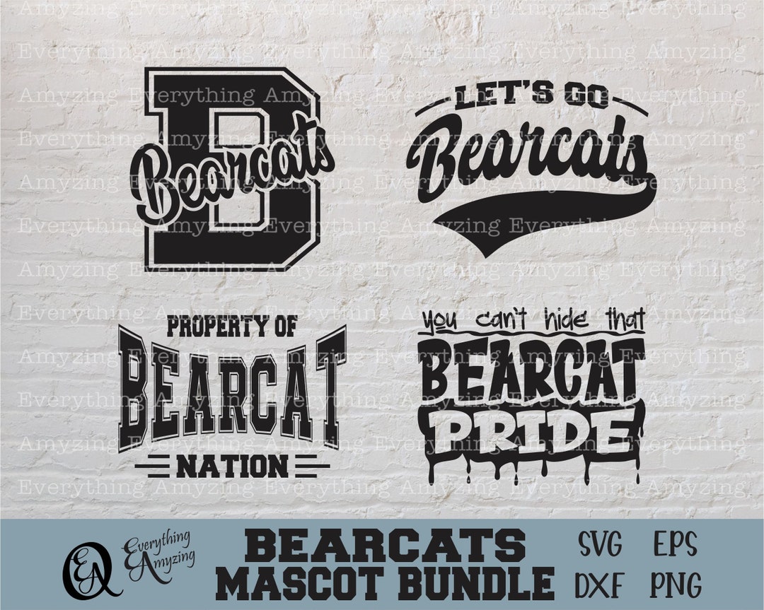 Bearcats Mascot Bundle Svg, Bearcats School Spirit Svg, Bearcats ...
