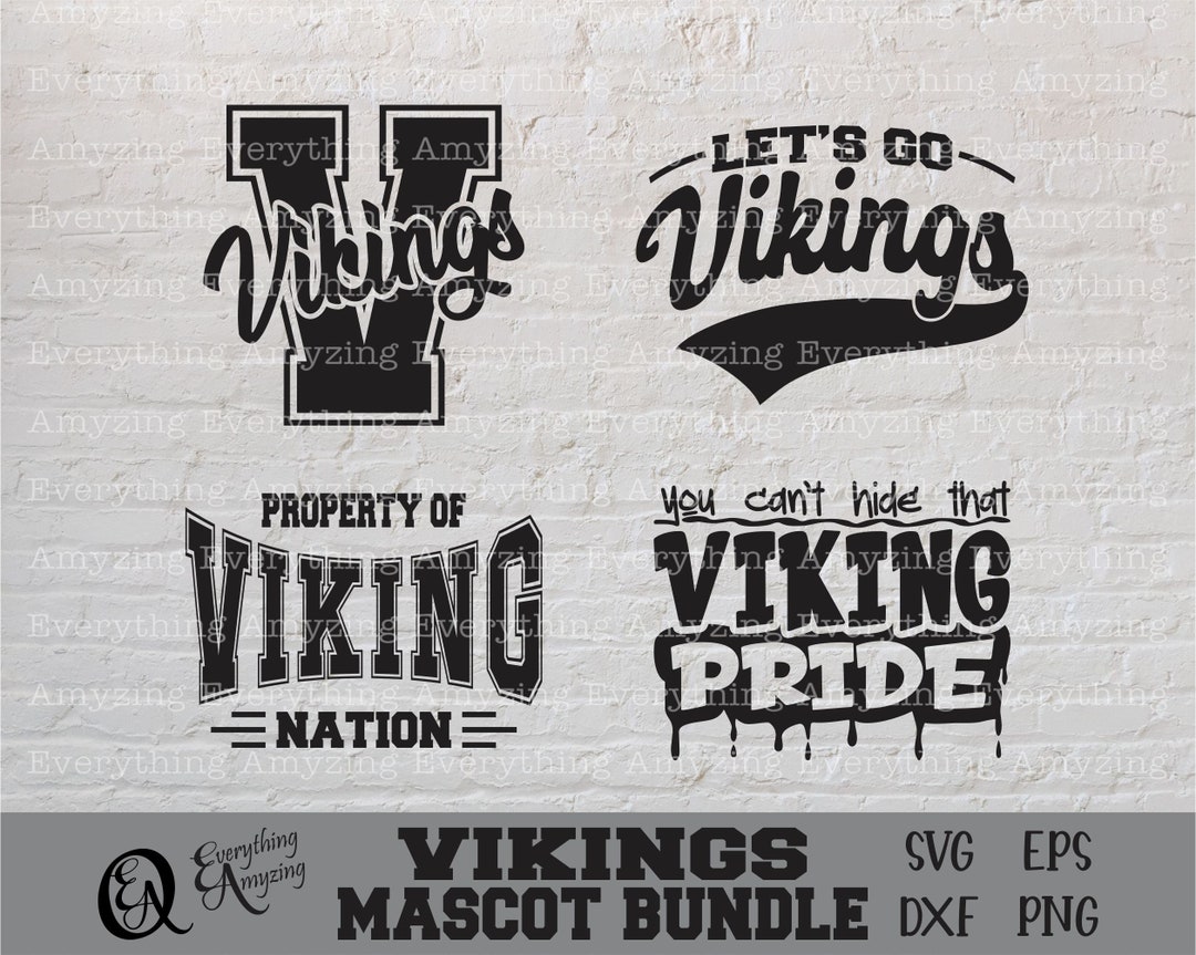 Vikings Mascot Bundle Svg, Vikings School Spirit Svg, Viking ...