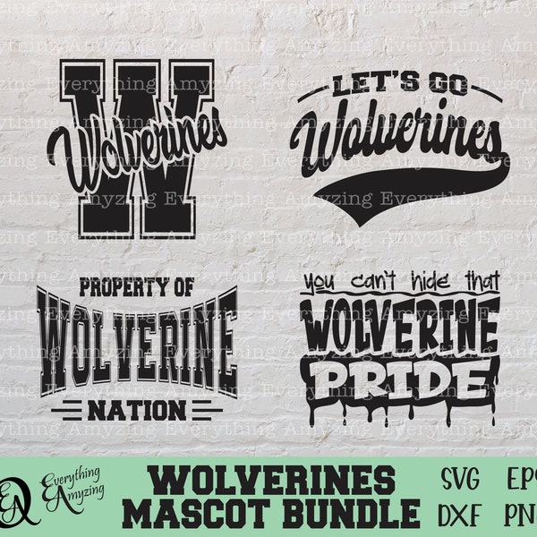 Wolverines Mascot Logo Svg - Etsy