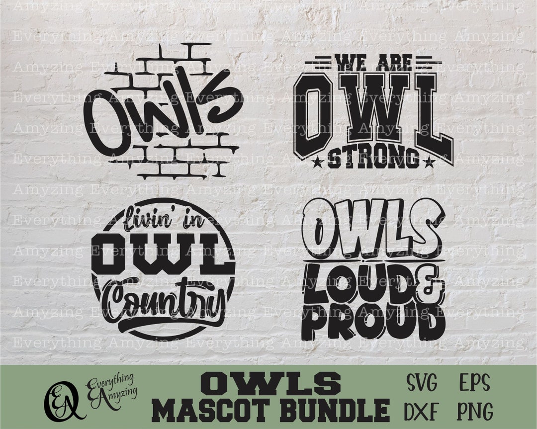 Owls Mascot Bundle Svg, Owls School Spirit Svg, Owls Cheerleading Svg ...