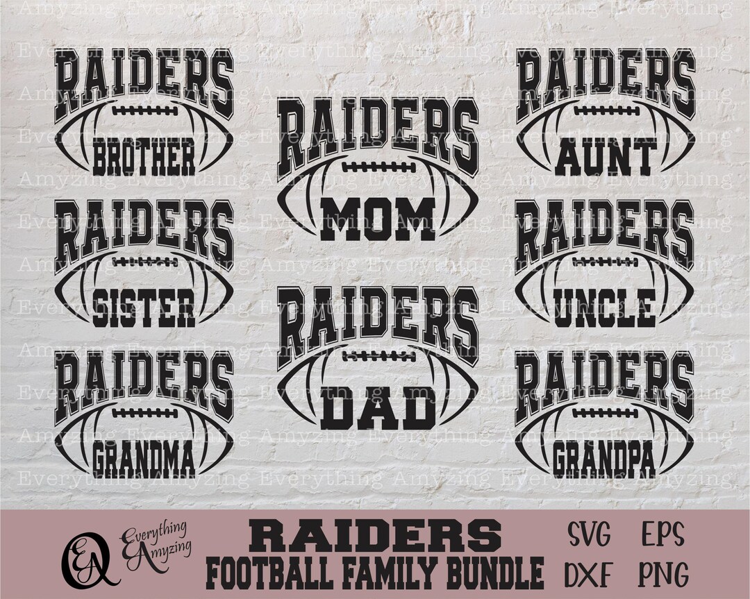 Raiders Football Family Bundle Svg, Football Dad Svg, Raiders Mom Svg ...