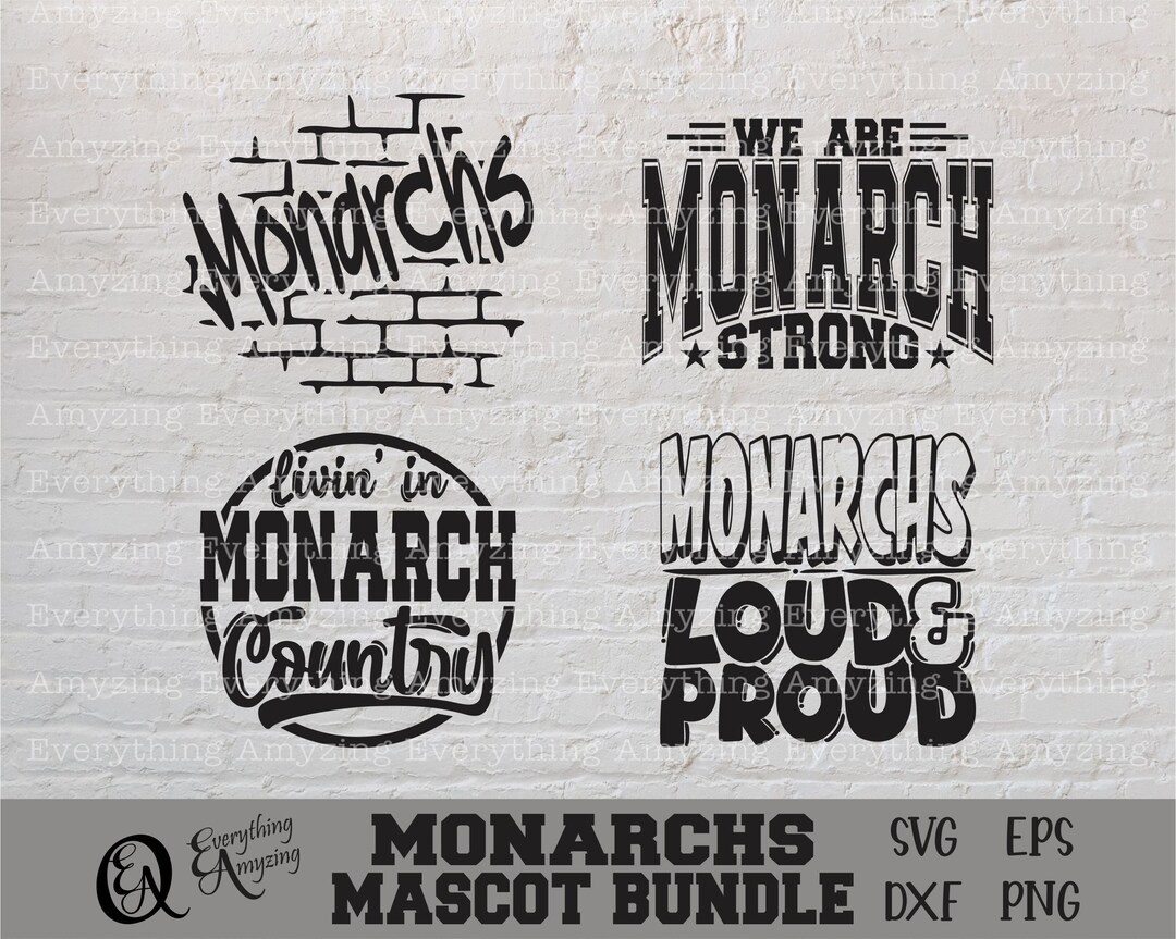 Monarchs Mascot Bundle Svg, Monarchs School Spirit Svg, Monarchs ...
