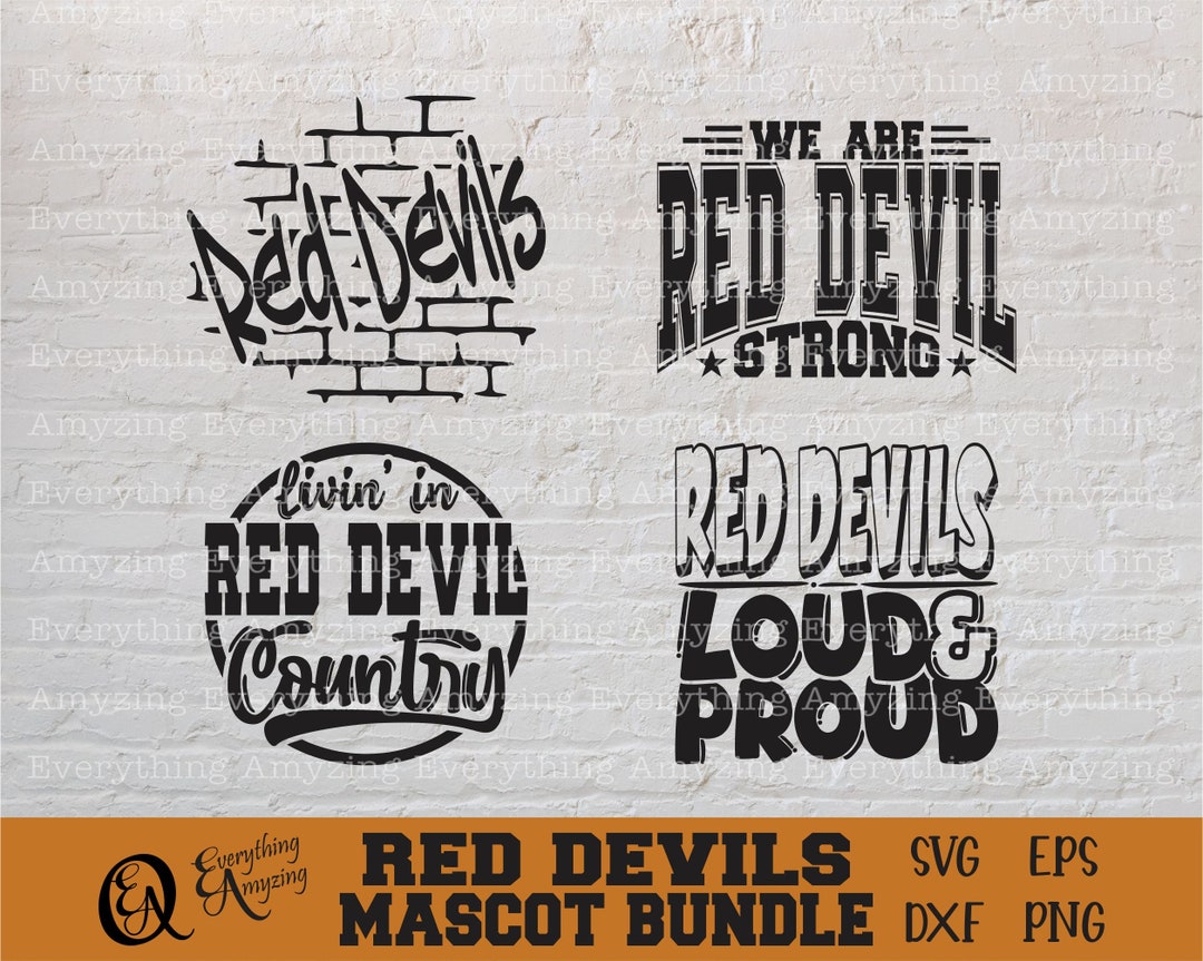 Red Devils Mascot Bundle Svg, Red Devils School Spirit Svg, Red Devils ...