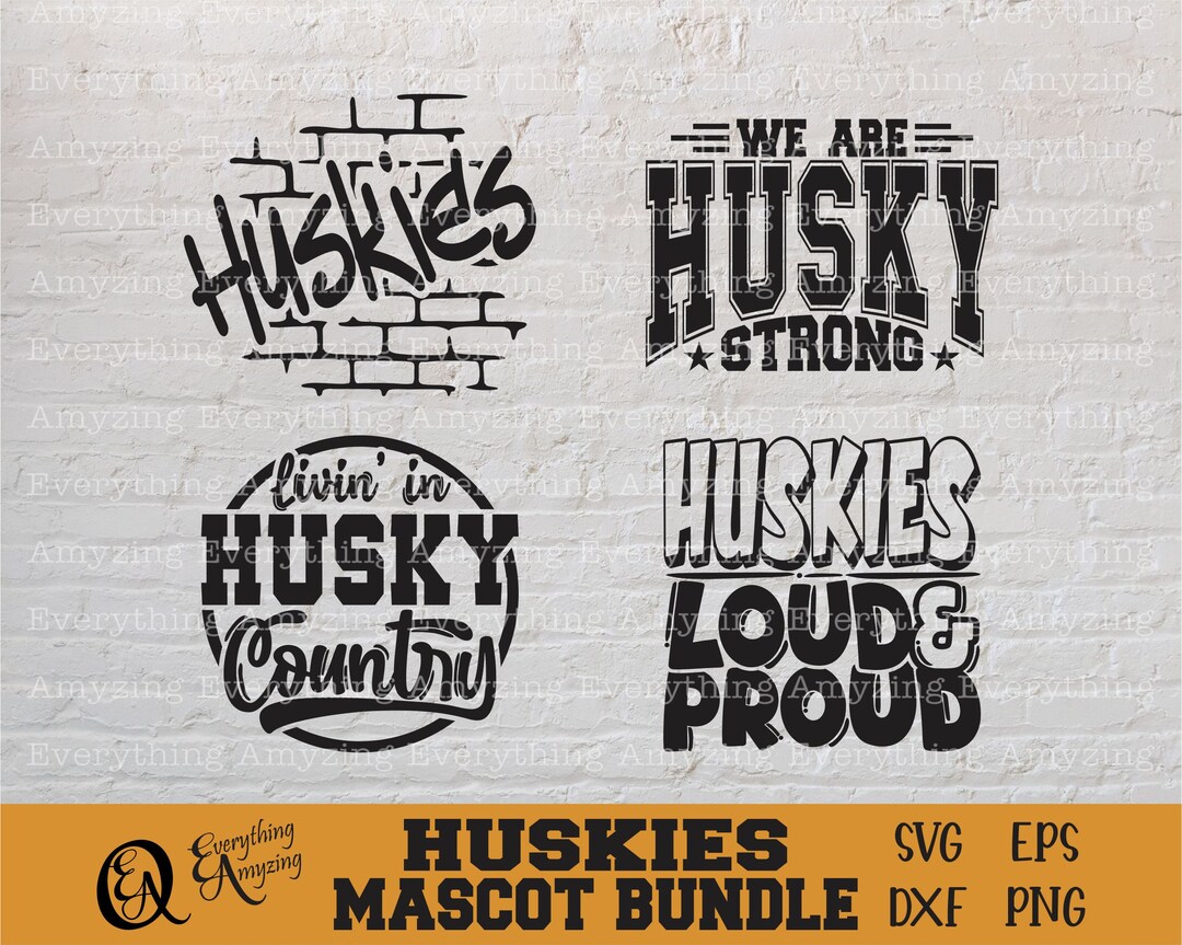 Huskies Mascot Bundle Svg, Huskies School Spirit Svg, Huskies ...