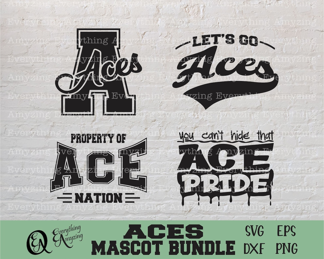 Aces Mascot Bundle Svg, Aces School Spirit Svg, Aces Cheerleading Svg ...