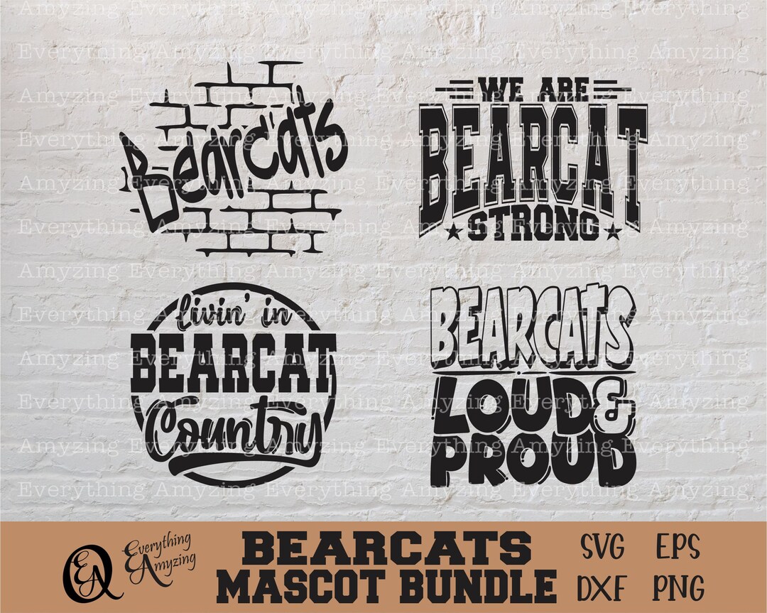 Bearcats Mascot Bundle Svg, Bearcats School Spirit Svg, Bearcats ...