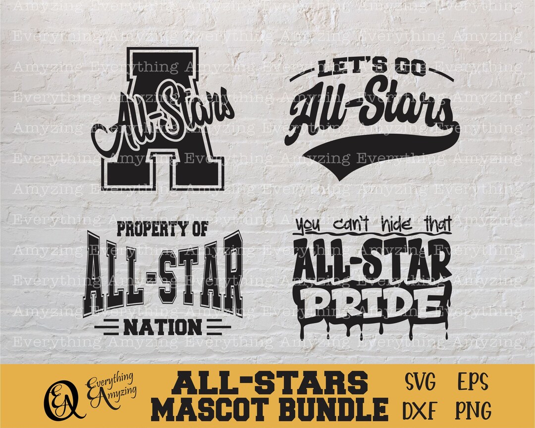 All Stars Mascot Bundle Svg, All-stars Team Spirit Svg, All Star ...
