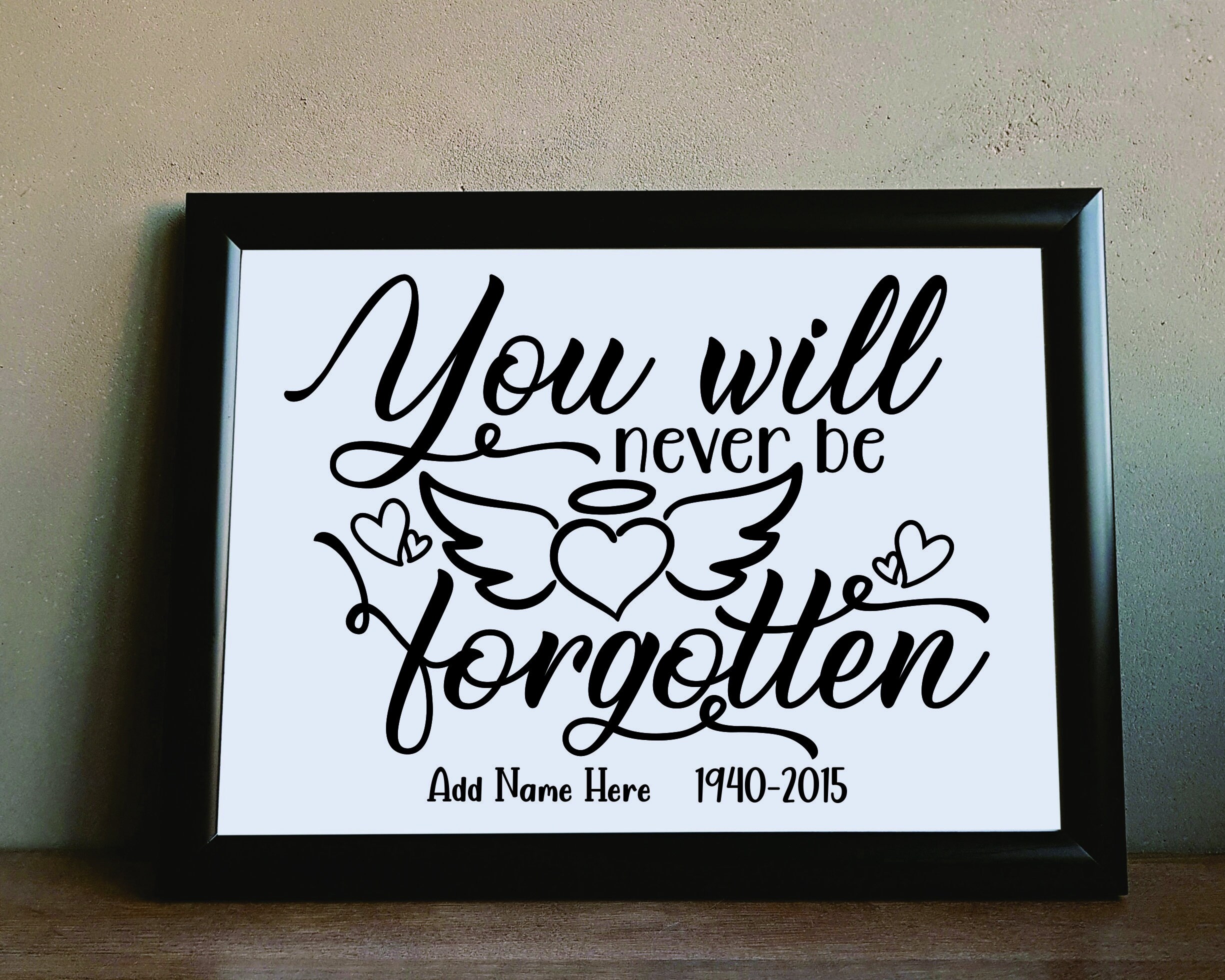 You Will Never Be Forgotten Svg Rest in Peace Svg Memorial - Etsy
