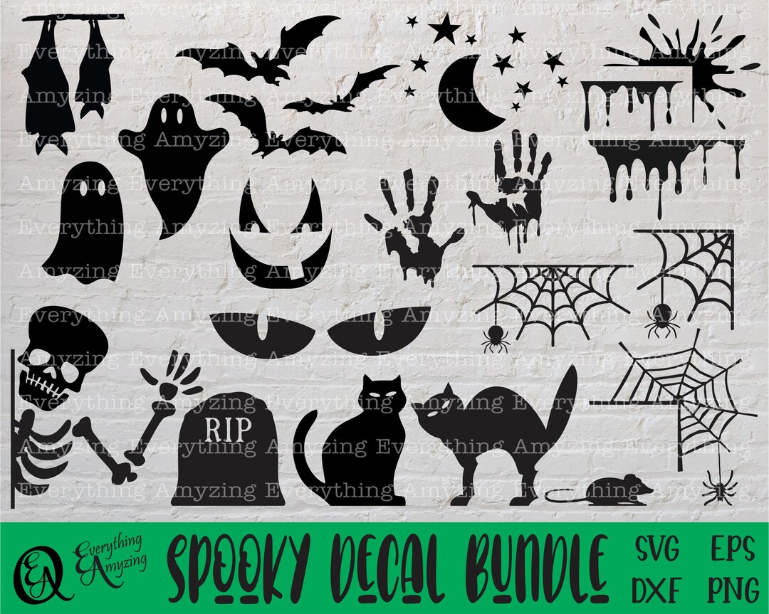 Spooky Svg Bundle, Halloween Clipart Svg, Ghost Svg, Pumpkin Svg, Bat ...