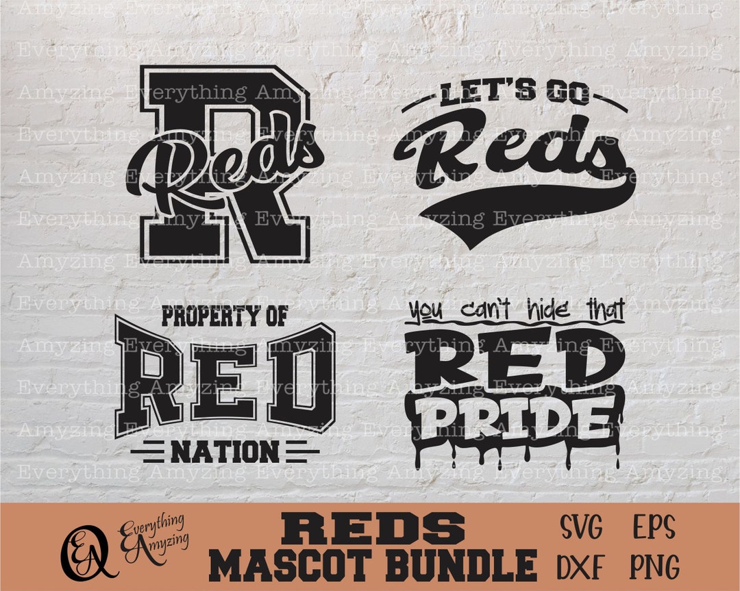 Reds Mascot Bundle Svg, Reds School Spirit Svg, Reds Cheerleading Svg ...
