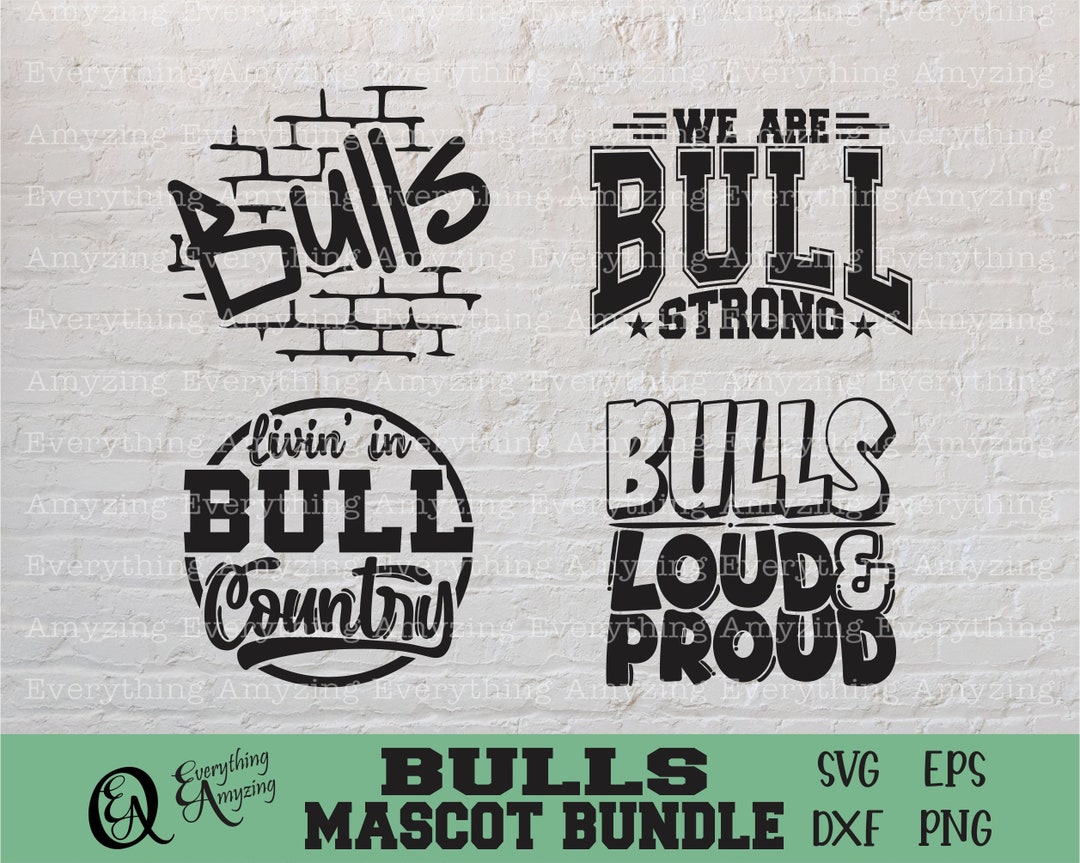 Bulls Mascot Bundle Svg, Bulls School Spirit Svg, Bulls Cheerleading ...