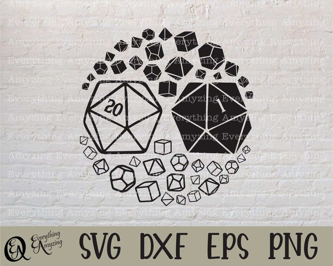 Yin Yang Dice Svg, Dice Dnd, Dungeons and Dragons, Dice D and D, Dice ...