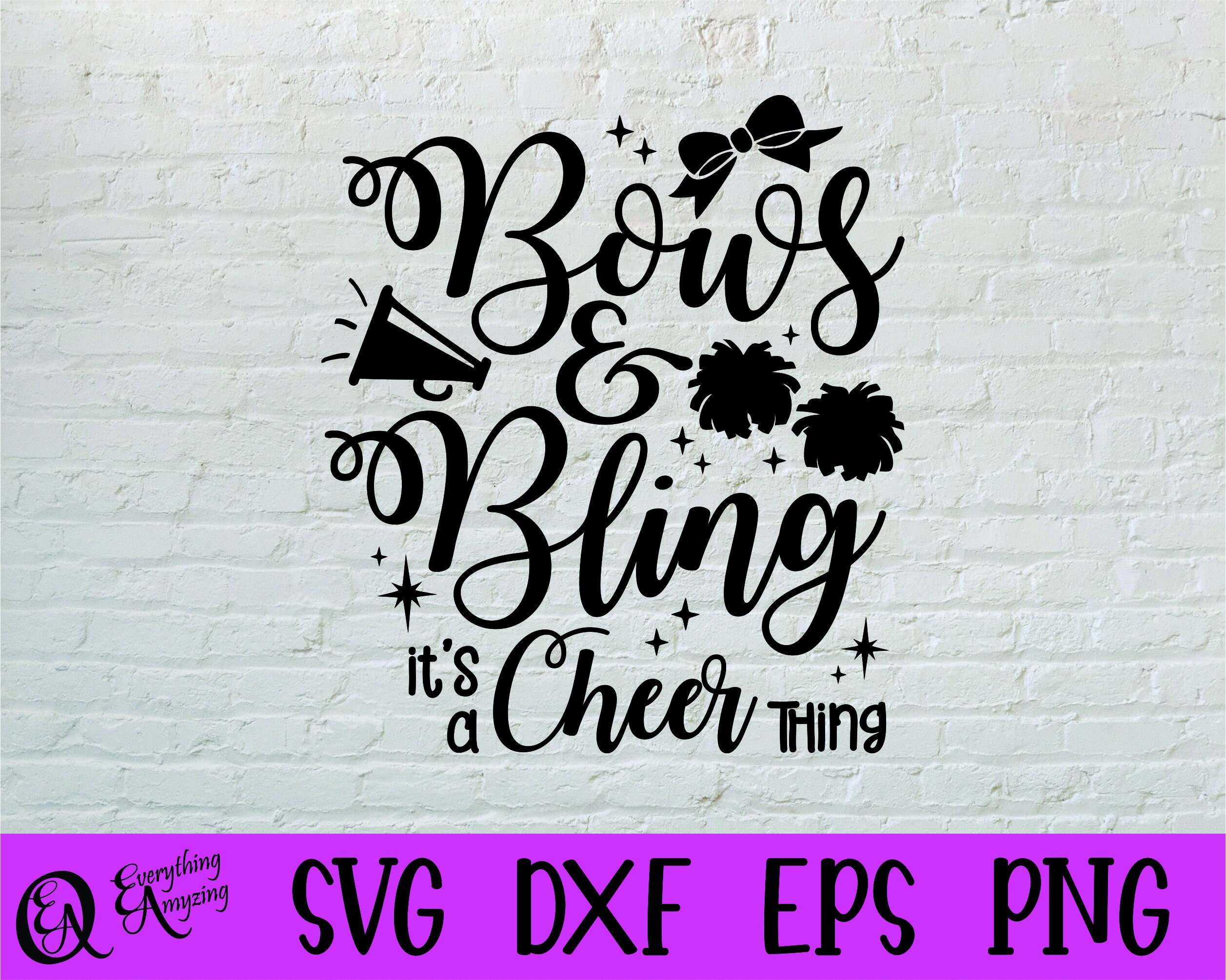 Bows and Bling Svg Cheer Svg Cheerleader Spirit Svg Cheer - Etsy
