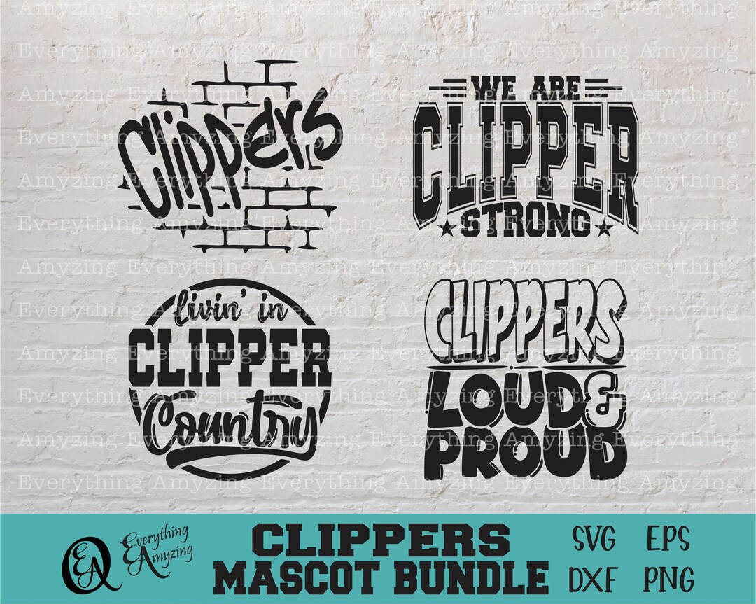 Clippers Mascot Bundle Svg, Clippers School Spirit Svg, Clippers ...